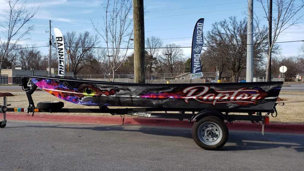 Jon Boat Wrap - Raptor Wrap & Sign