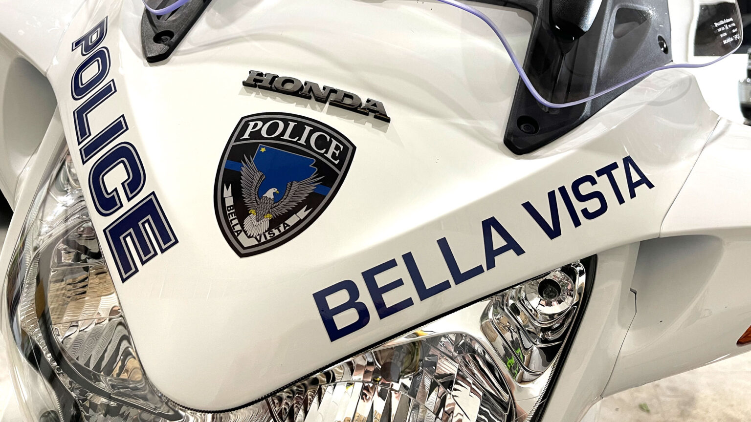 Bella Vista Police Motorcycle Graphics - Raptor Wrap & Sign