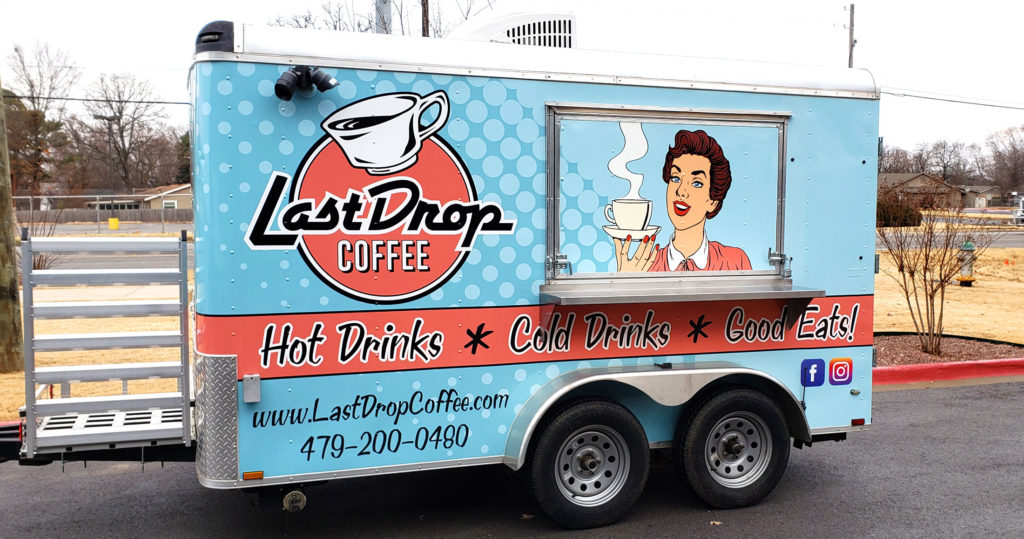 Last Drop Coffee Trailer Wrap - Raptor Wrap & Sign