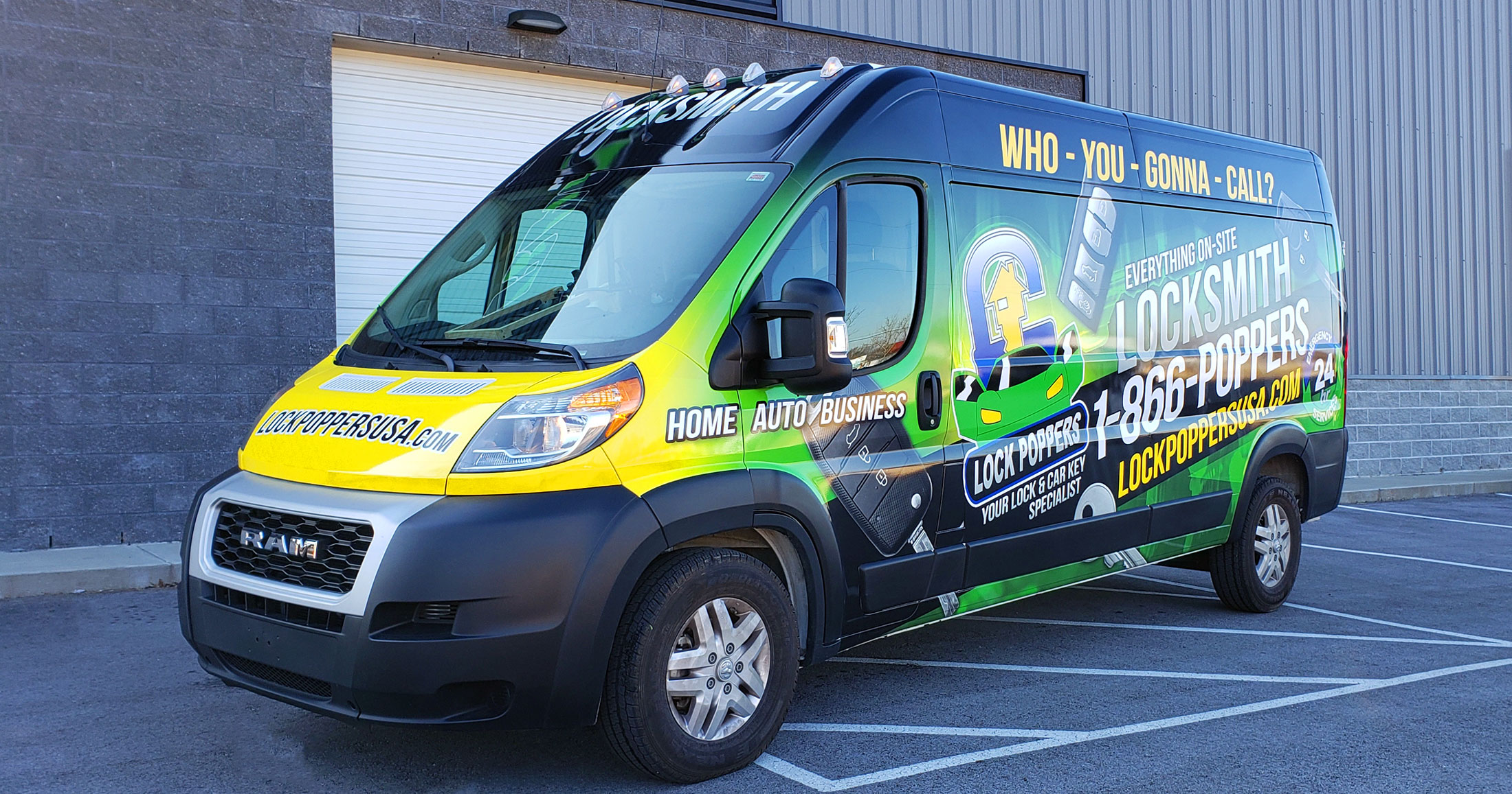 Lock Poppers Van Wrap Raptor Wrap Sign
